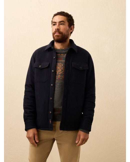 Faherty Range Fleece Shirt Jacket Lined Cpo in Black for Men | Lyst UK