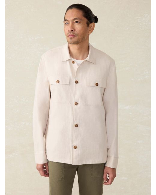 Faherty Movement& Linen Shirt Jacket in Natural for Men | Lyst
