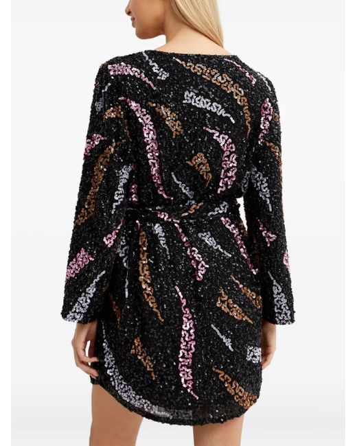 One Teaspoon Delusion Sequin Wrap Dress in Black | Lyst UK