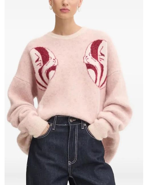Fiorucci Lollipop-Motif Ribbed-Hem Sweater in Pink | Lyst UK