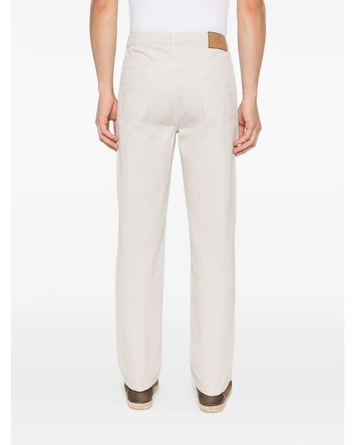 Brunello Cucinelli Logo Trousers in White for Men | Lyst UK