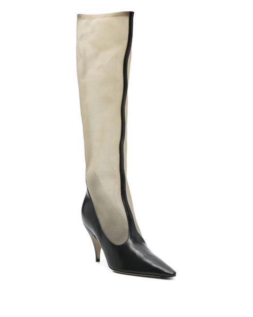 The Row 90Mm Mesh Knee-High Boots in White | Lyst