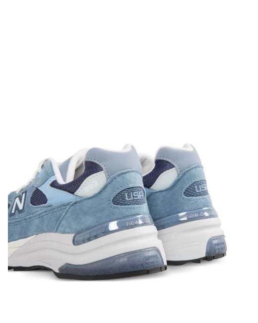 New Balance 992 Suede Panelled Sneakers in Blue for Men | Lyst UK