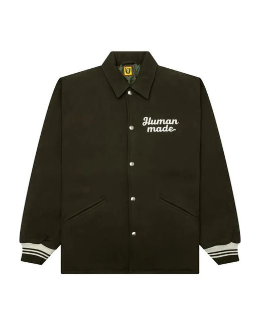 Human Made Stadium Embroidered-Patch Varsity Jacket in Green for Men | Lyst
