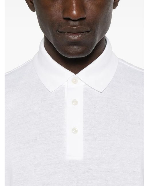 BOSS Slub-Texture Polo Shirt in White for Men | Lyst