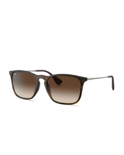 Ray-Ban Chris Square-Frame Sunglasses in Brown for Men | Lyst UK