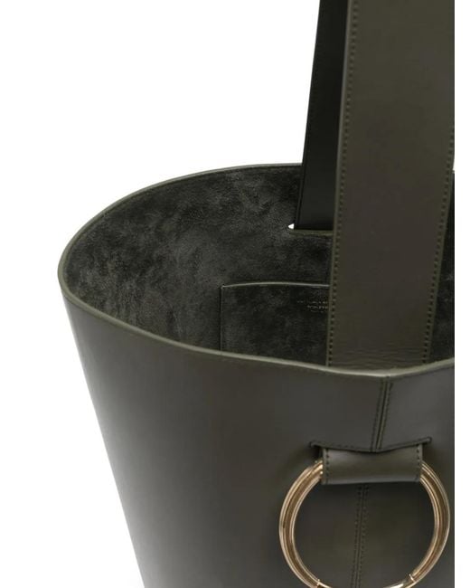 Victoria Beckham Dia Ring Bucket Bag in Black | Lyst UK