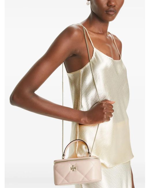 Tory Burch Kira Diamond Vanity Case in Natural | Lyst
