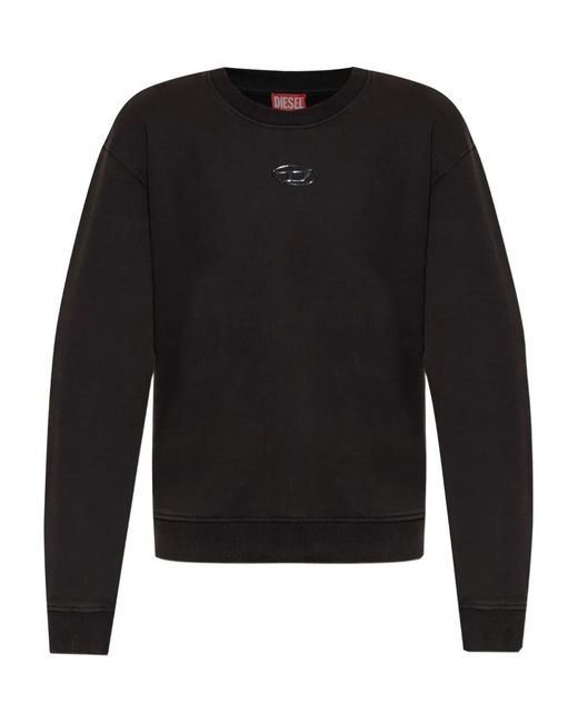 DIESEL Logo-Detail Crew-Neck Sweatshirt in Black for Men | Lyst UK