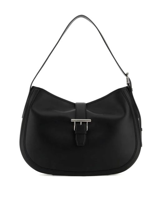 McQueen T-Bar Buckle-Fastening Leather Shoulder Bag in Black | Lyst UK