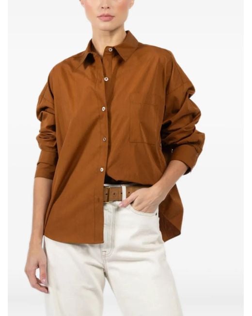 Arlo Mott Cotton Shirt in Brown | Lyst UK