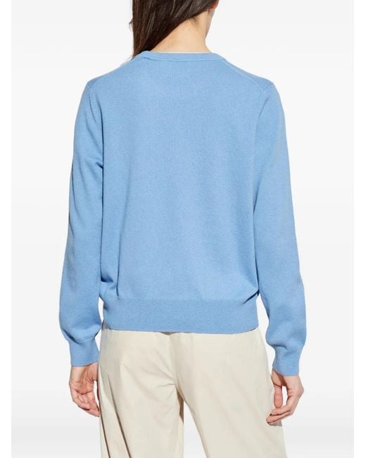 Isabel Marant Intarsia-Knit Logo Sweater in Blue | Lyst