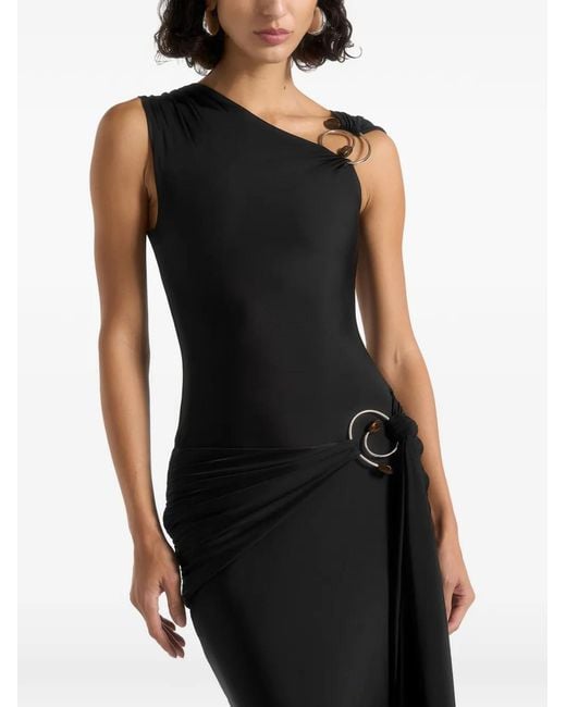Manière De Voir Rania Draped Gown in Black | Lyst UK