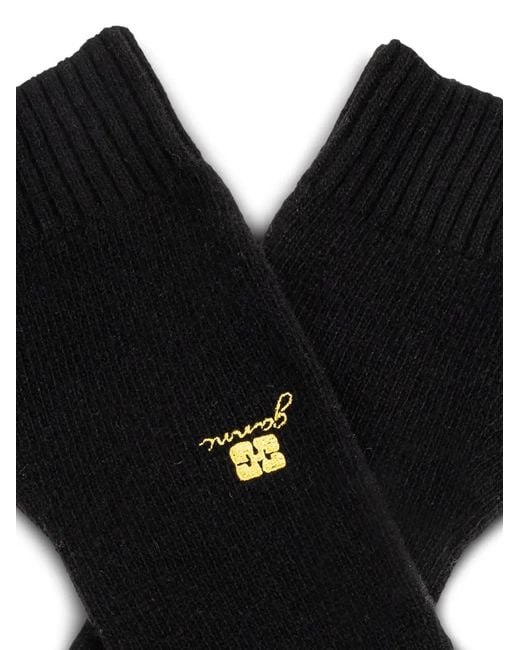 Mitaines Brodées Ganni en coloris Noir | Lyst