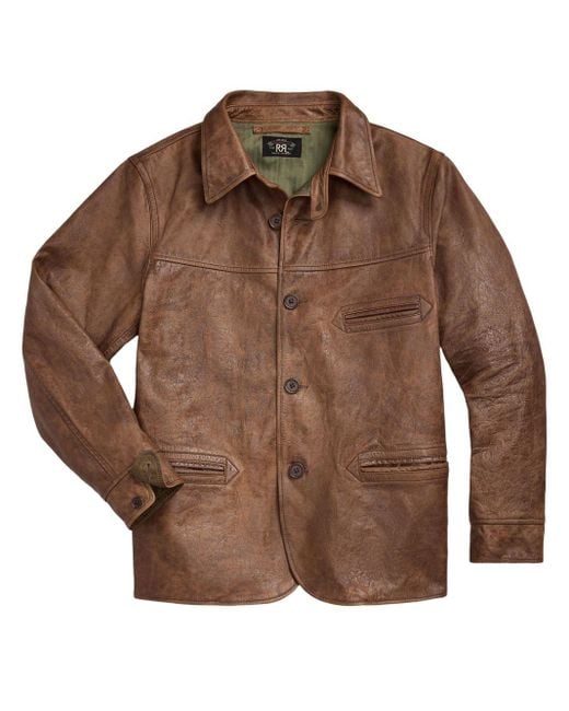 RRL Bradley Leather Jacket in Brown for Men | Lyst
