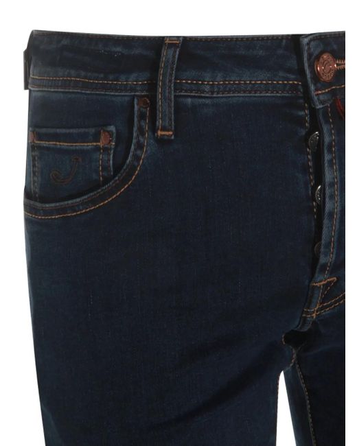 Jacob Cohen Button-Fly Jeans in Blue for Men | Lyst UK
