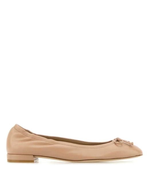 Stuart Weitzman Bria Ballet Flats in Natural | Lyst
