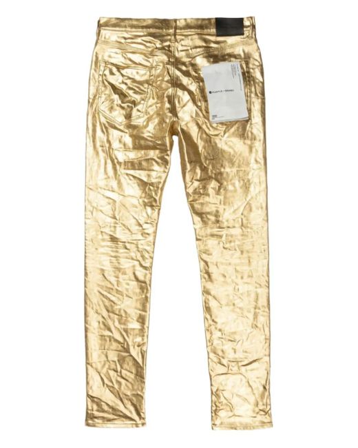 Purple Brand Metallic Monogram Jeans in Natural for Men | Lyst