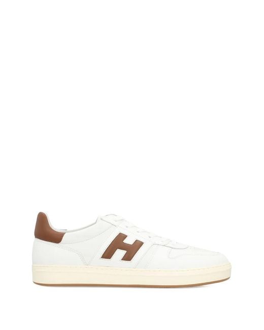 Hogan Low-Top Accent Logo Sneakers in White for Men | Lyst UK