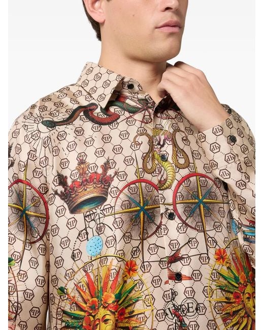 Philipp Plein Monogram Tattoo Shirt in White for Men | Lyst UK