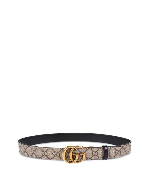 Gucci Gg-Monogram Leather Belt in White | Lyst UK