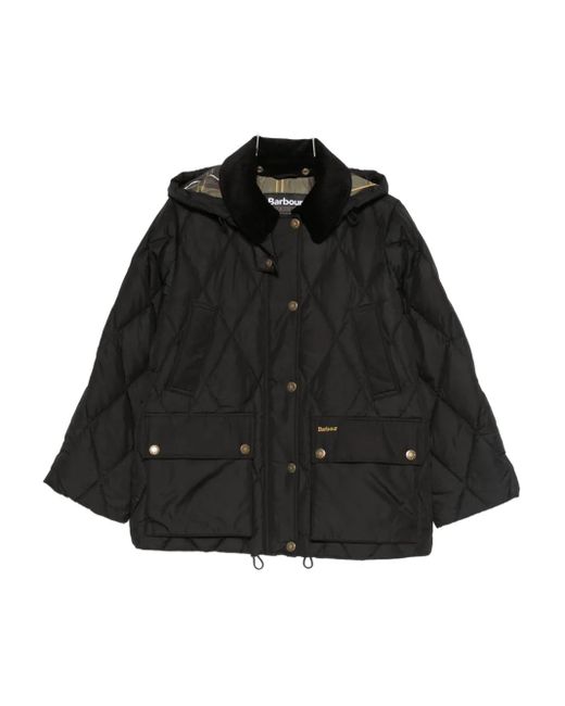 Barbour Yasmin Hooded Puffer Jacket in Black | Lyst UK