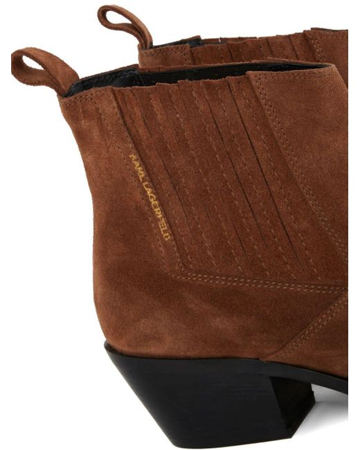 Karl Lagerfeld Kansas Short Gore Boots in Brown | Lyst
