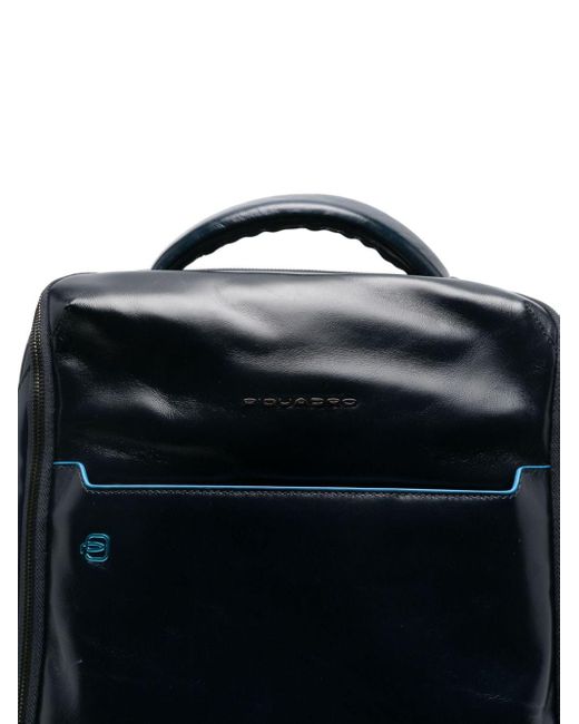 Piquadro Leather Backpack in Black for Men | Lyst