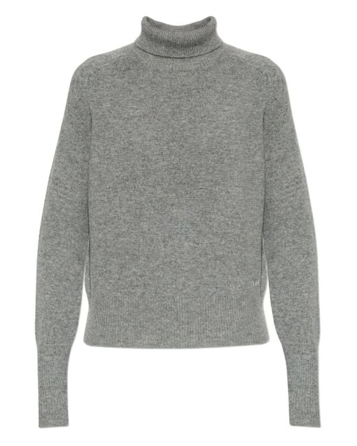 Victoria Beckham Roll-Neck Logo-Detailed Sweater in Grey | Lyst UK