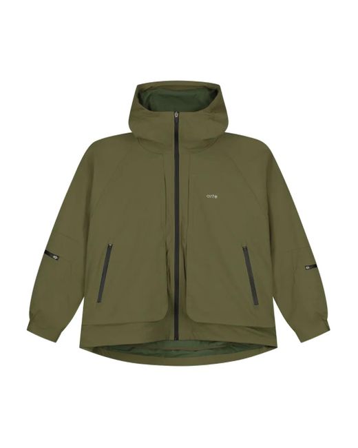 Arte' Hooded Bomber Jacket in Green for Men | Lyst UK