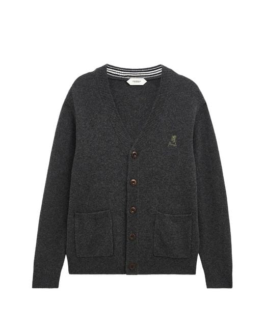 Pringle of Scotland Logo Cardigan in Black for Men | Lyst UK