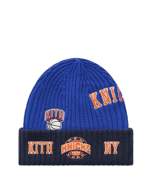 Kith X New Era X New York Knicks Logo-Appliqué Beanie in Blue for Men ...