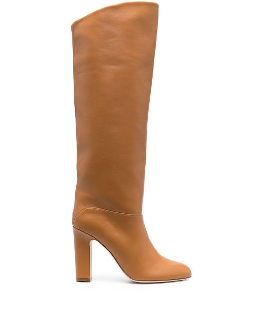 Paris Texas Leather Kiki Knee Length Boots In Brown Lyst