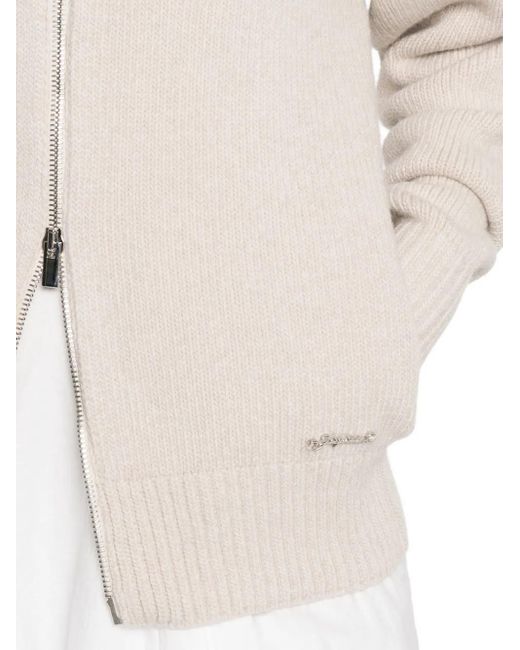 Jacquemus Zip-Collar Cardigan in Natural | Lyst UK