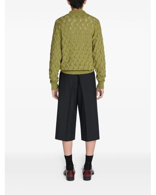 Dries Van Noten Polo-collar Sweater in Green for Men | Lyst UK