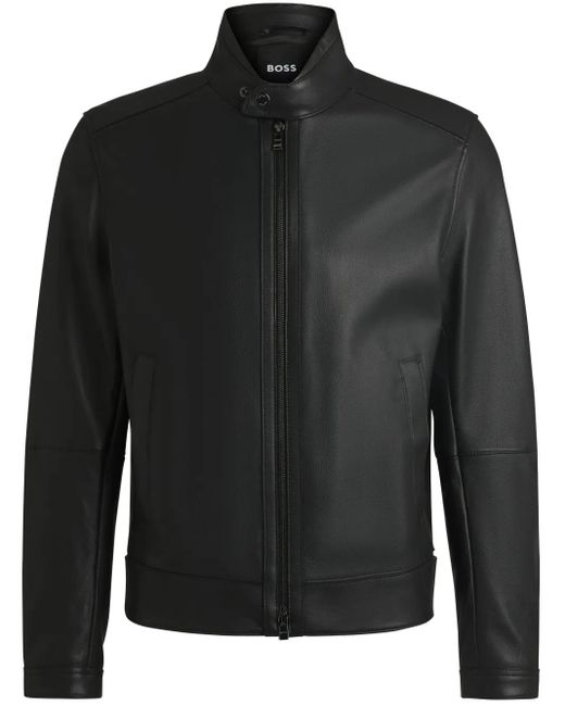 BOSS H Mansell 3 Leather Jacket in Black for Men | Lyst