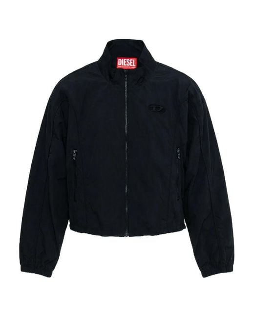 DIESEL Logo-Detail Zipped Jacket in Blue | Lyst UK