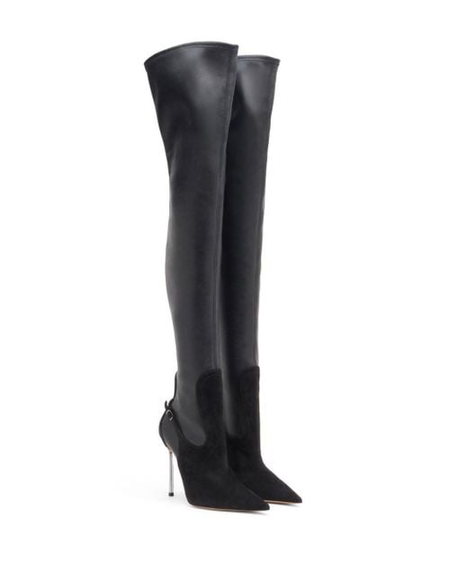 Casadei 100Mm Blade Double Over-Knee Boots in Black | Lyst
