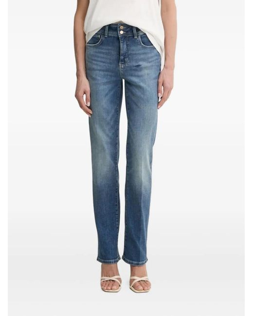 Guess Logo-Plaque Straight-Leg Jeans in Blue | Lyst UK
