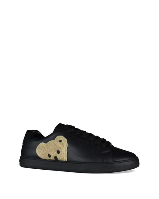 Palm Angels Teddy-Bear Leather Sneakers in Black for Men | Lyst