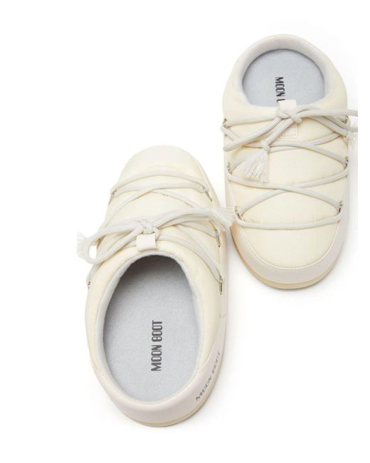 Moon Boot Icon Logo-Print Slides in White | Lyst