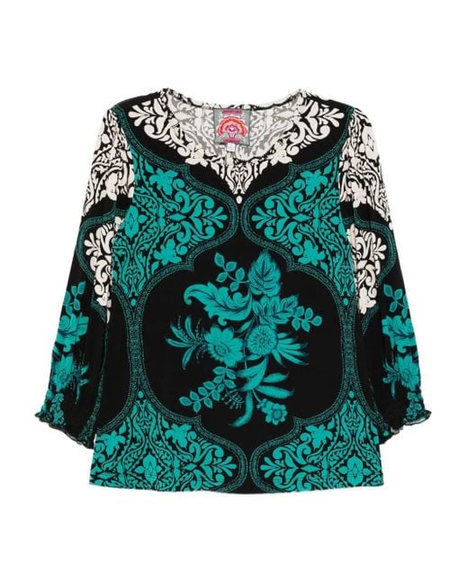 Johnny Was Janie T-Shirt in Green | Lyst UK