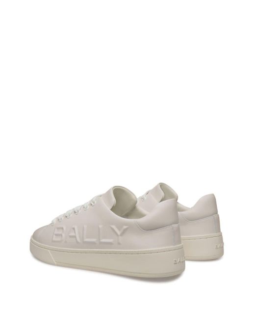 Bally Raise Logo-Embossed Leather Trainers in White for Men | Lyst