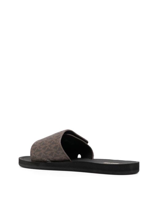 Michael Kors Mk Signature Logo Slide Sandal in Black | Lyst