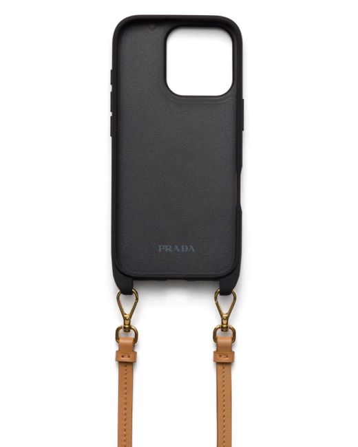 Prada Leather Case For Iphone 16 Pro in White | Lyst