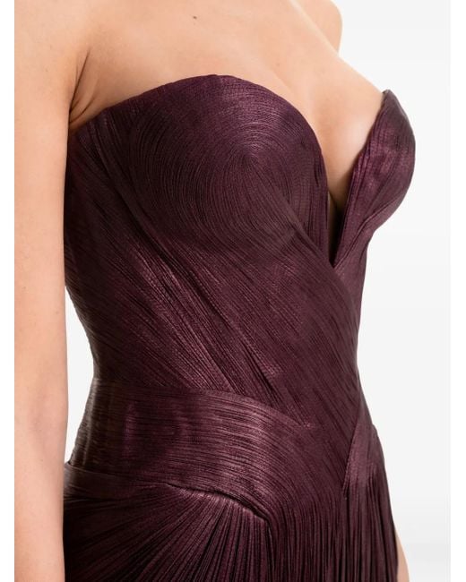 Maria Lucia Hohan Andora Pleated Strapless Gown in Purple | Lyst UK