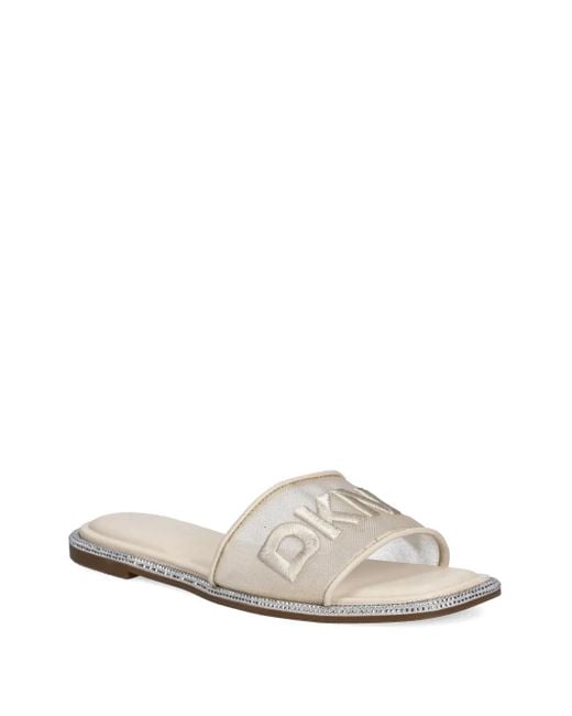 DKNY Logo Slides in White | Lyst