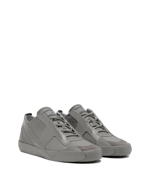 DIESEL S-Slante-D Low-Top Sneakers in Gray for Men | Lyst