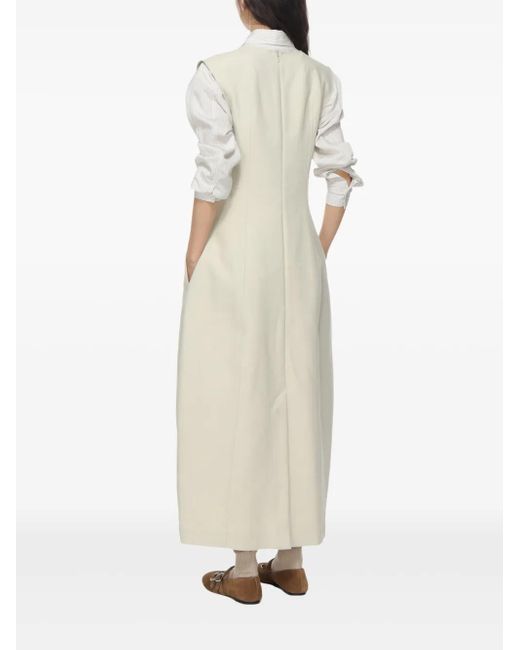 Studio Nicholson Sculpted Sleeveless Maxi Dress in Natural | Lyst