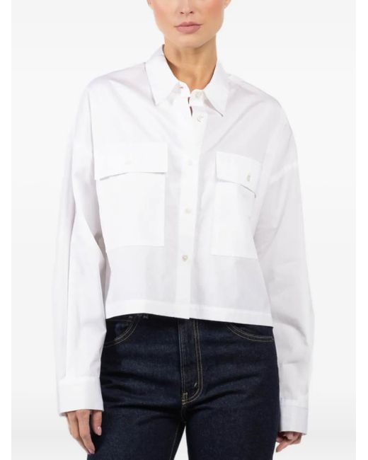 Arlo Mott Pocket-Detail Cropped Shirt in White | Lyst UK